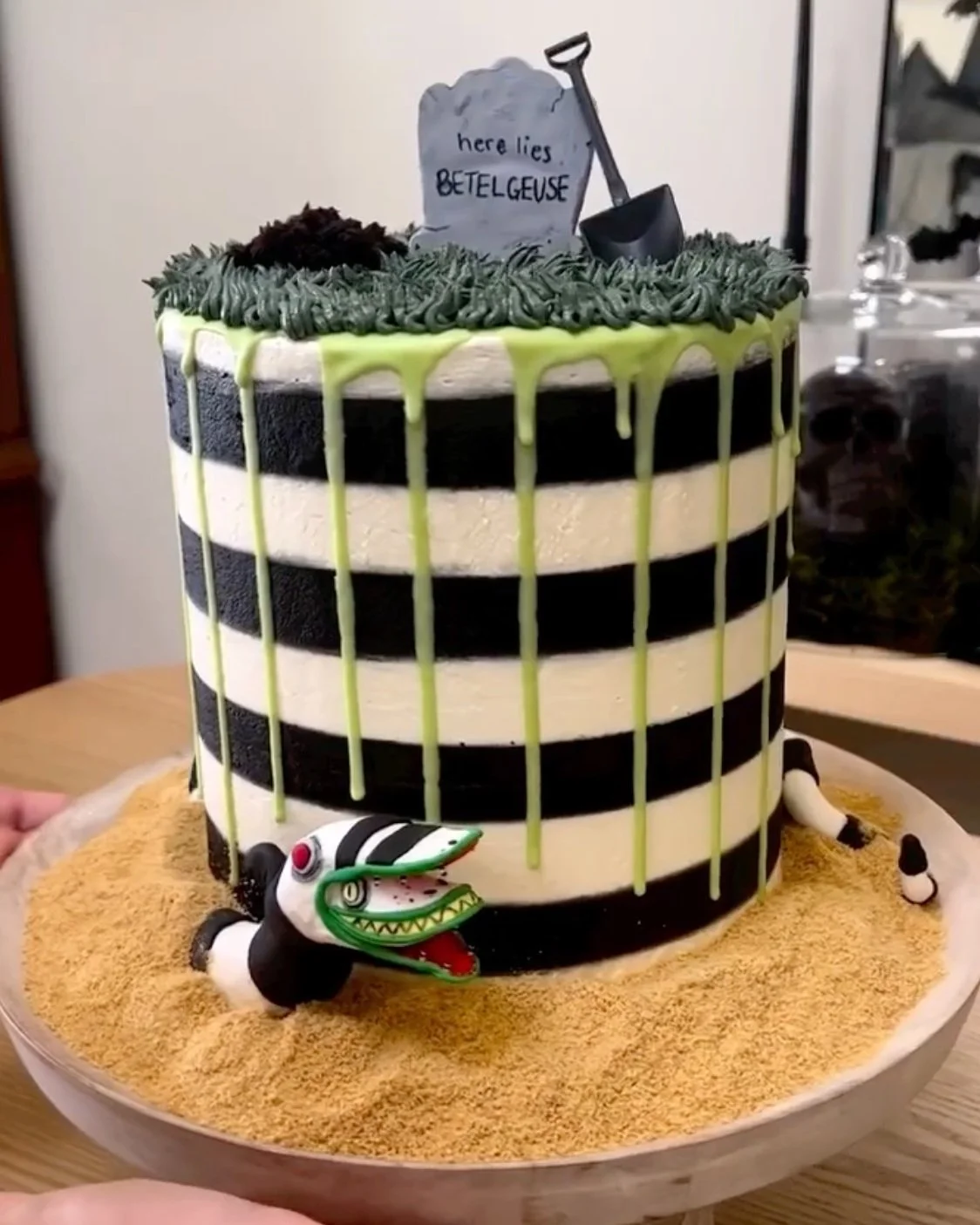 Beetlejuice Themed Cake A Spooky Festive Dessert For Halloween — The Bucketlist Baker